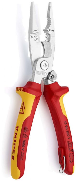 Knipex 1000V VDE izolovana hromirana klešta za električne instalacije sa mehanizmom za ...