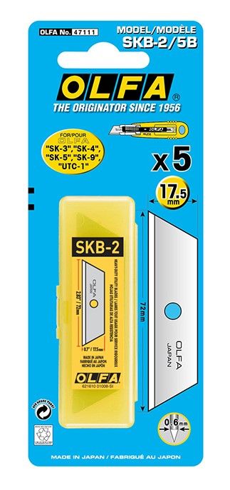 OLFA SKB-2/5B trapezni nožići za skalpel 17,5mm - pakovanje od 5 komada