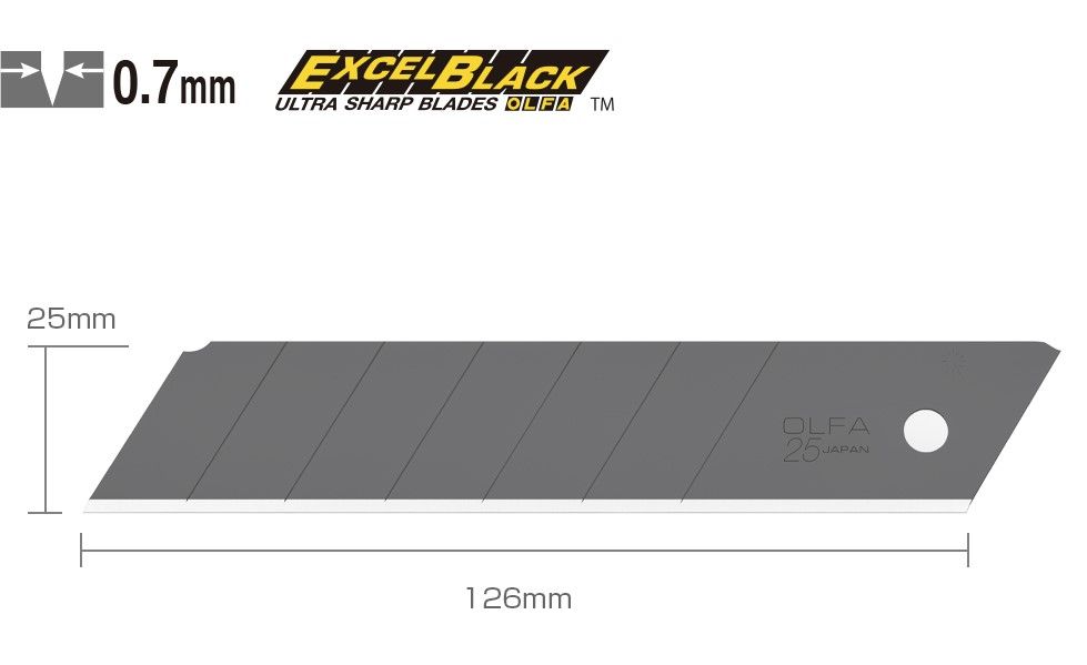 OLFA HBB-5B ultra oštri nožići za skalpel 25mm - pakovanje od 5 komada