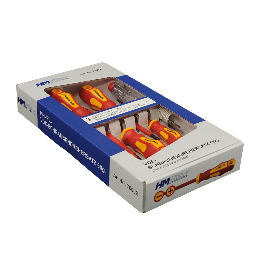 Izolovani električarski odvijači VDE 1000V; 6-delni set HM Müllner (70002)